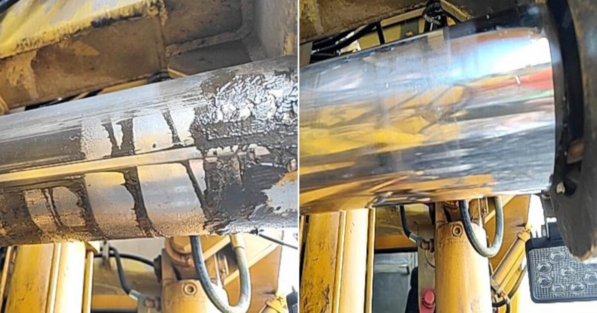 Cleaning the guide columns of a tamping machine | Interflon